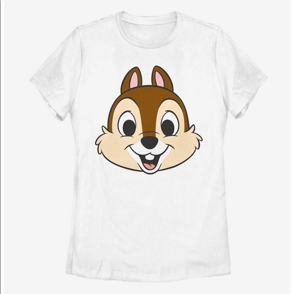 Disney | Tops | Chip N Dale Chipmunk Large Chip Face Womens Tshirt ...